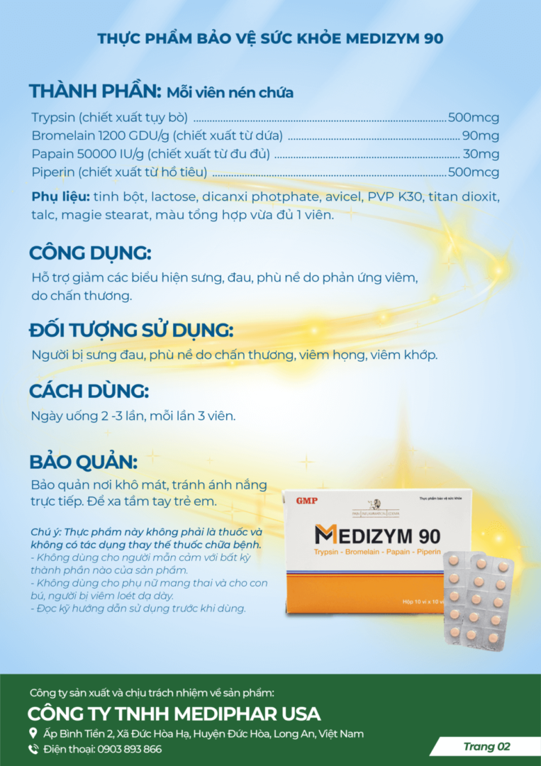 Medizym 90 - Giá sỉ tốt, nhập trực tiếp từ nhà sản xuất